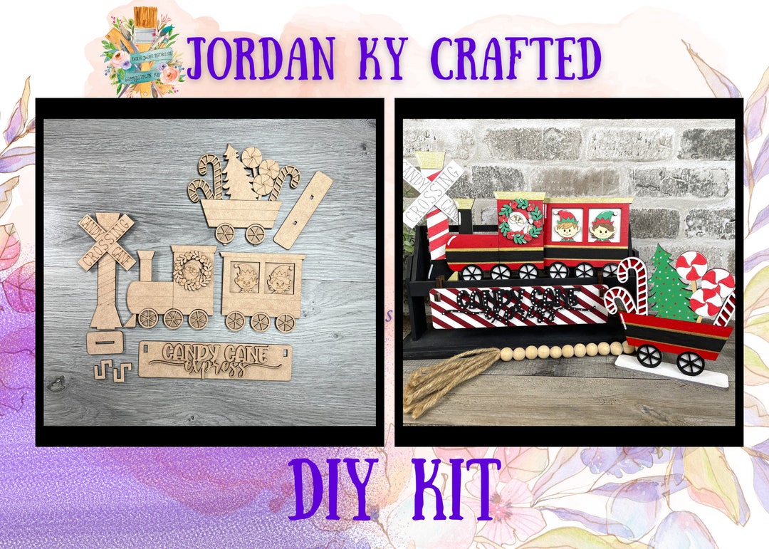 Christmas Train DIY Insert, Candy Cane Express, Interchangeable Wagon ...