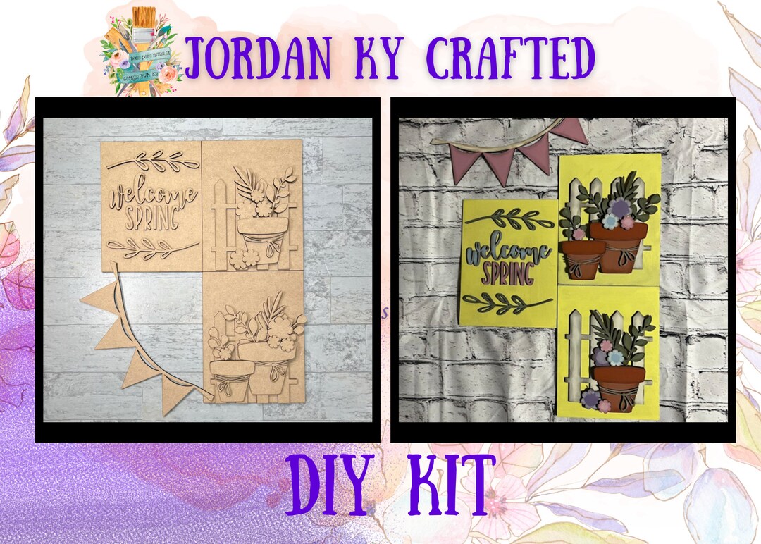 Welcome Spring DIY Tall Ladder Tiles, Spring Wall Ladder, DIY Spring ...