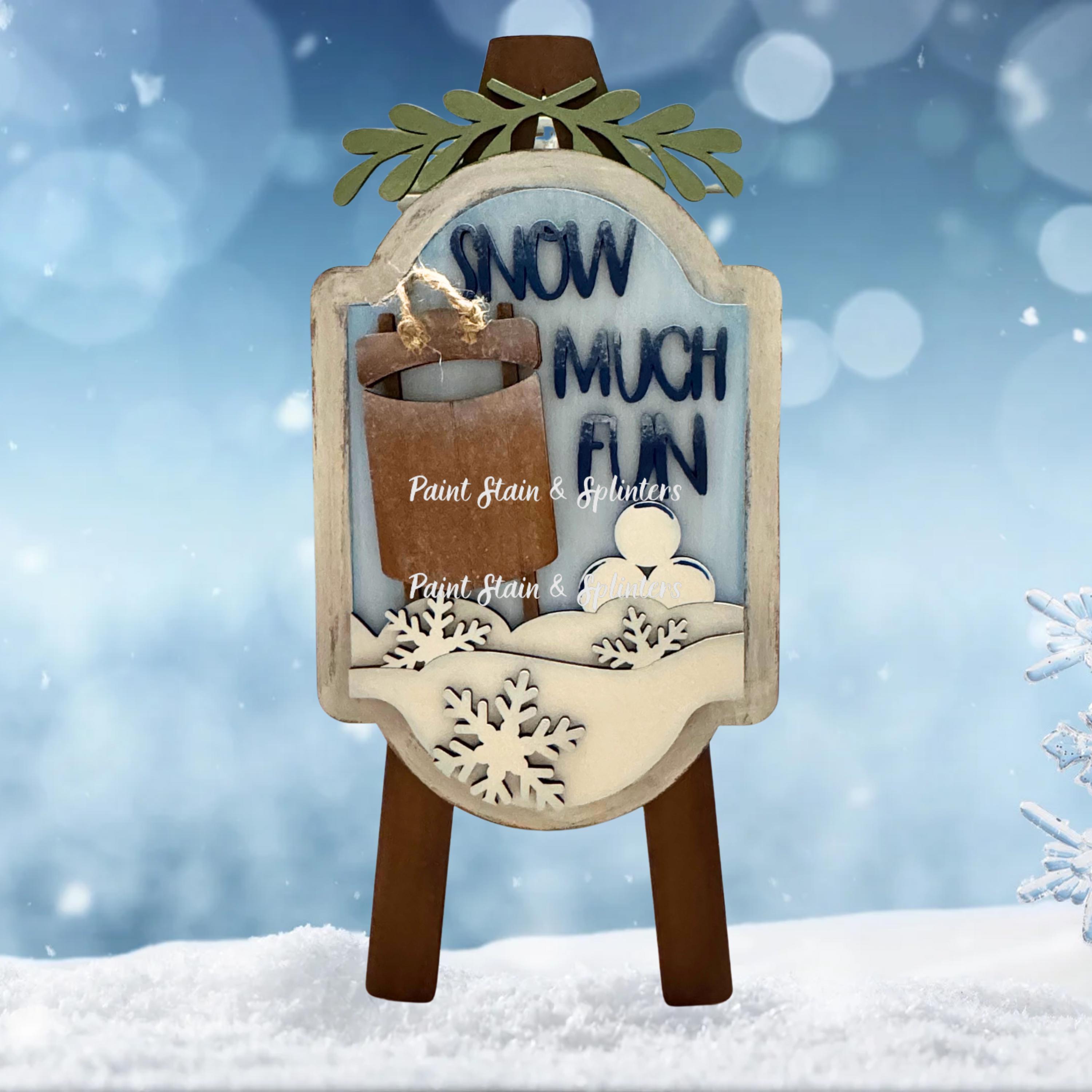 Artist Easel Winter Snow Much Fun DIY Insert, Interchangeable Artist ...