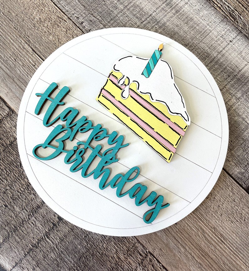 Happy Birthday Insert Round Pedestal Sign Interchangeable - Etsy