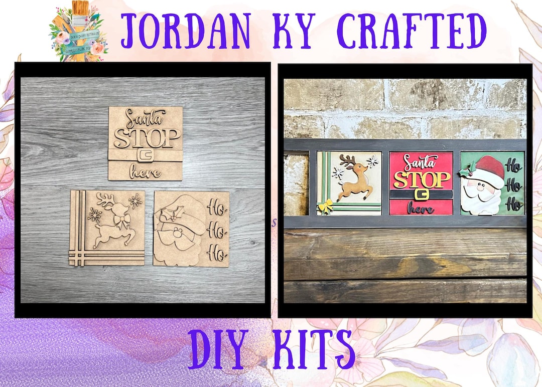 Santa Stop Here DIY Ladder Tiles, Christmas Ladder Tiles, Rudolph ...