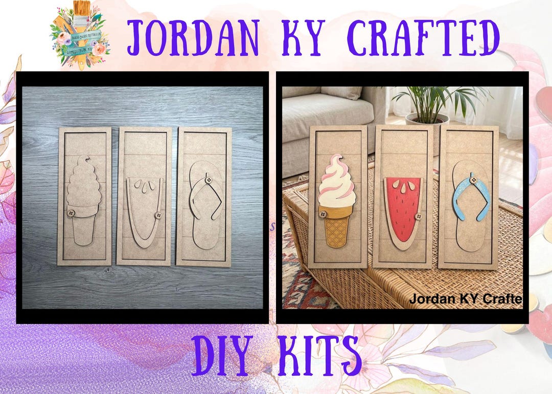 Vertical Shiplap Trio Signs Summer DIY Craft - Etsy