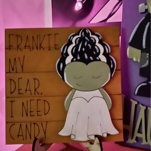 Frankenstein and Bride DIY Ladder Tiles, Halloween Ladder Inserts ...
