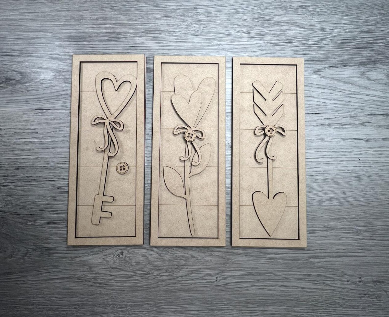 Vertical Shiplap Trio Signs Valentine DIY Craft - Etsy