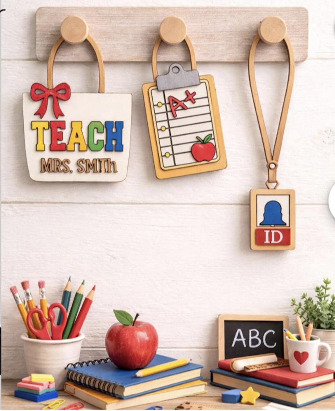 Wall Peg School Teacher DIY Insert, Personalized - Etsy