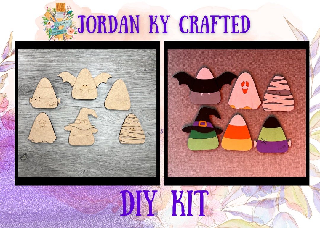 Candy Corn DIY Shelf Sitters, Halloween Display Craft, Halloween ...