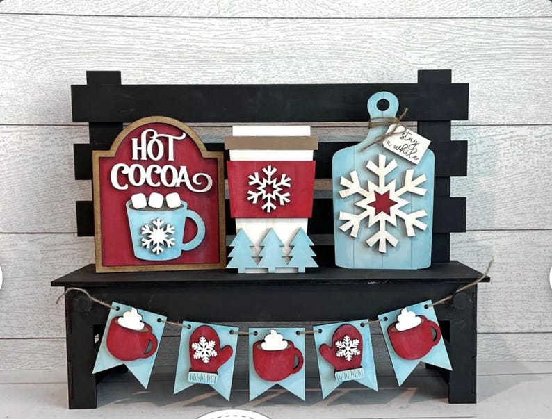 Park Bench Hot Cocoa DIY Insert, - Etsy