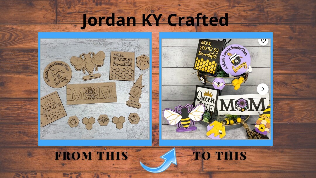 Queen Bee Mother's Day DIY Tier Tray, Honey Comb, Gnome Bee, DIY Bee ...