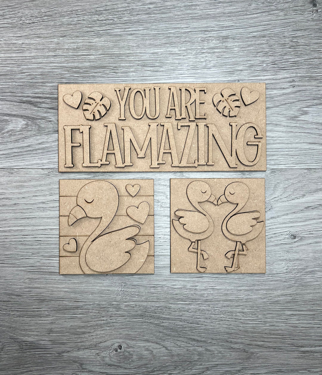 Flamingo DIY Ladder Tiles, Valentine Ladder Tiles, Valentine Ladder ...