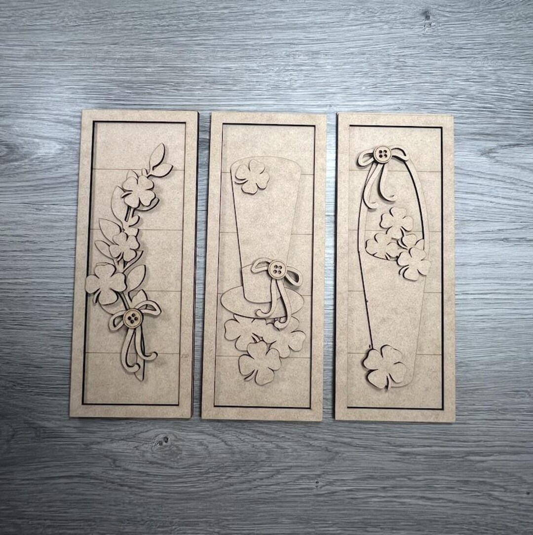 Clover Vertical Shiplap Trio Signs DIY Craft, St. Patrick's Day - Etsy