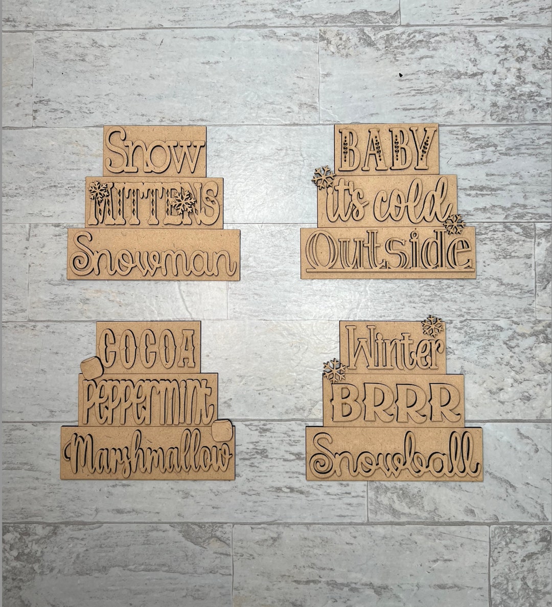 Winter Word Stacker Word Stack Base DIY Winter Word Decor - Etsy