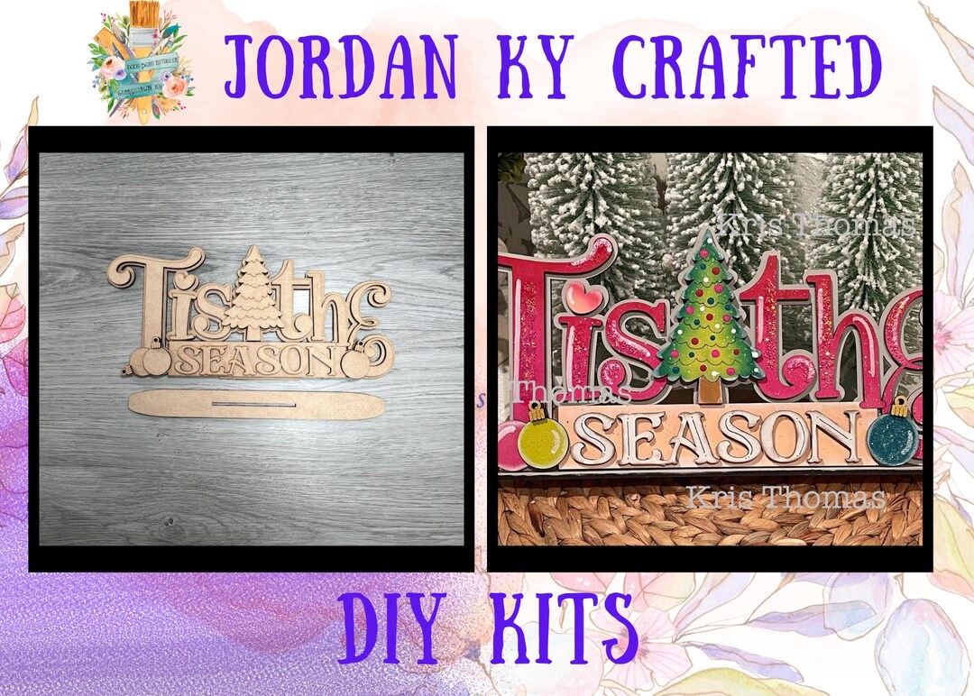 Tis the Season DIY Word Art, Winter Craft Kit, Christmas Word Block ...