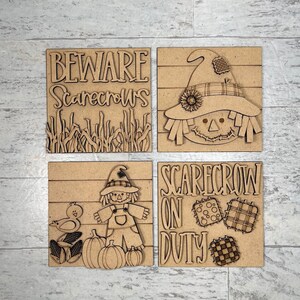 Scarecrow on Duty Ladder DIY Tiles, Fall Ladder Tiles, Interchangeables ...