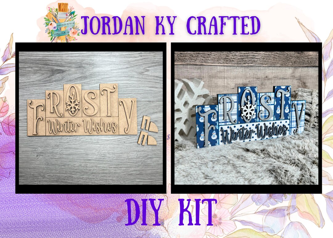 Frosty Winter Wishes DIY Word Block, Winter Word Block, Frosty Word ...