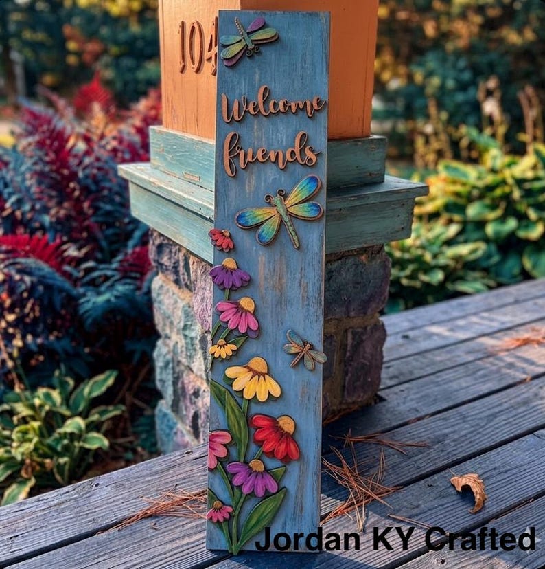 Dragonfly and Daisy DIY Porch Leaner, Spring Porch Leaner, - Etsy