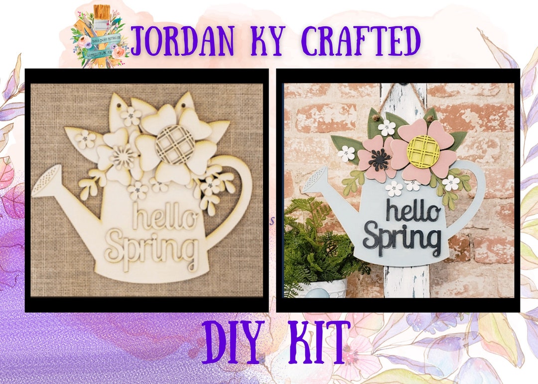 Spring Door Hanger, DIY Spring, Watering Can Door Hanger, Hello Spring ...