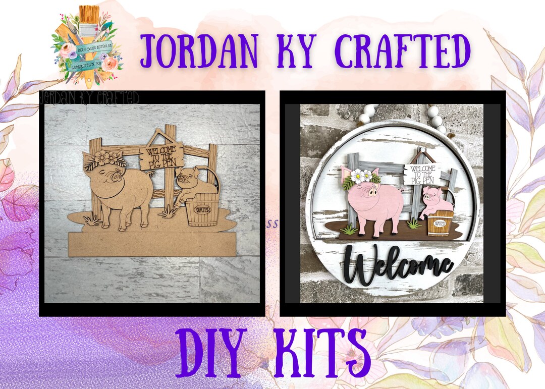 Pig Welcome Sign, Farmhouse Hanging Sign, Pig Pen Insert, DIY Farm ...