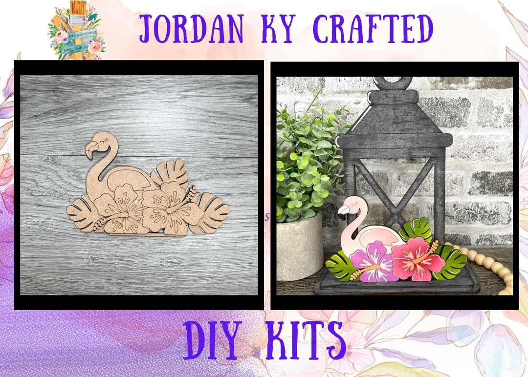Lantern Flamingo DIY Lantern Insert, Lantern Shelf Sitter ...