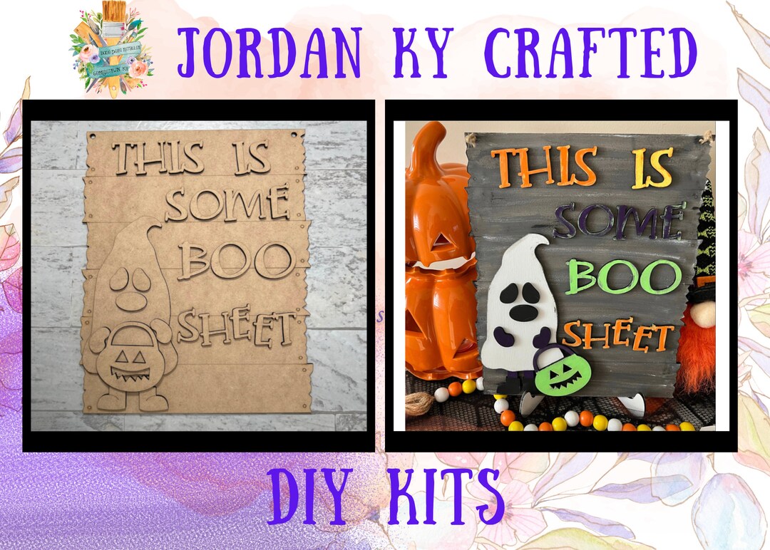 Boo Sheet Door Hanger, Halloween DIY Door Hanger, Gnome DIY Door Hanger ...