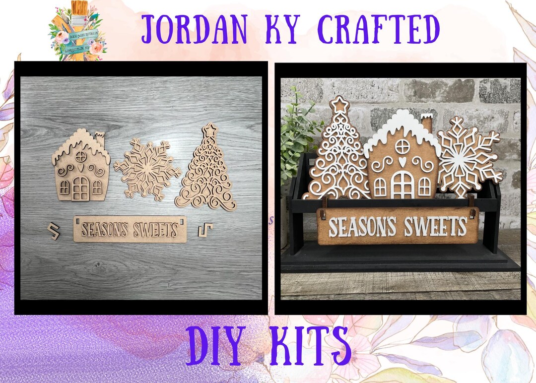 Bench/wagon Gingerbread Sweets DIY Insert, Santa DIY Craft ...