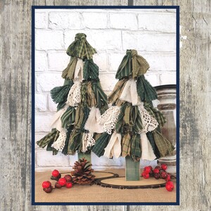 Rag Tie Trees, DIY Trees Kit, Tree Shelf Sitters, Rag Tie Garland, Tree ...