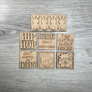 Mini Easter Bunny Hop DIY Tiles, Tiny Easter Inserts, Leaning Ladder ...