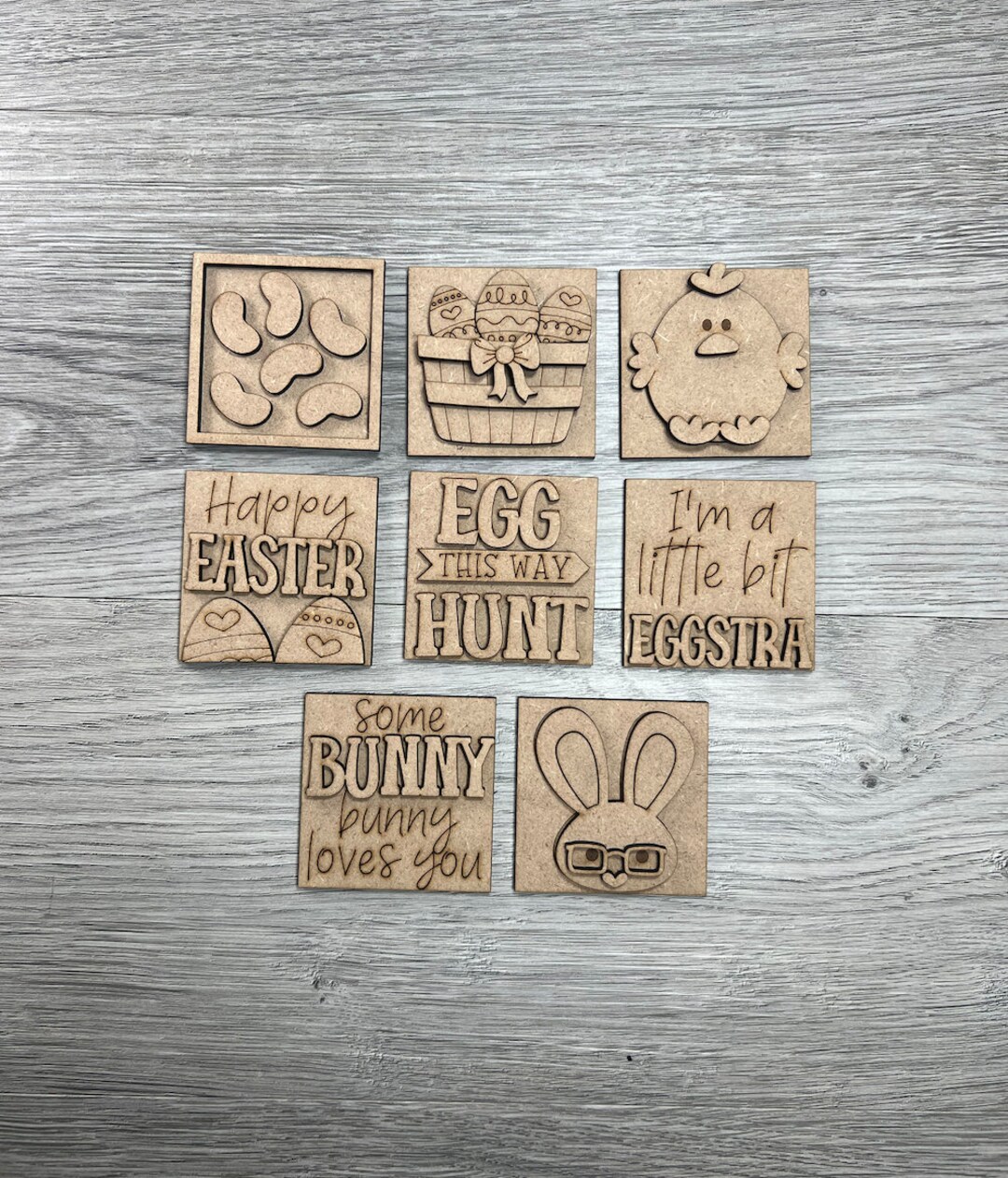 Mini Easter DIY Tiles, Tiny Easter Inserts, Leaning Ladder Mini Tiles, Bunny Craft Kit, Easter ...