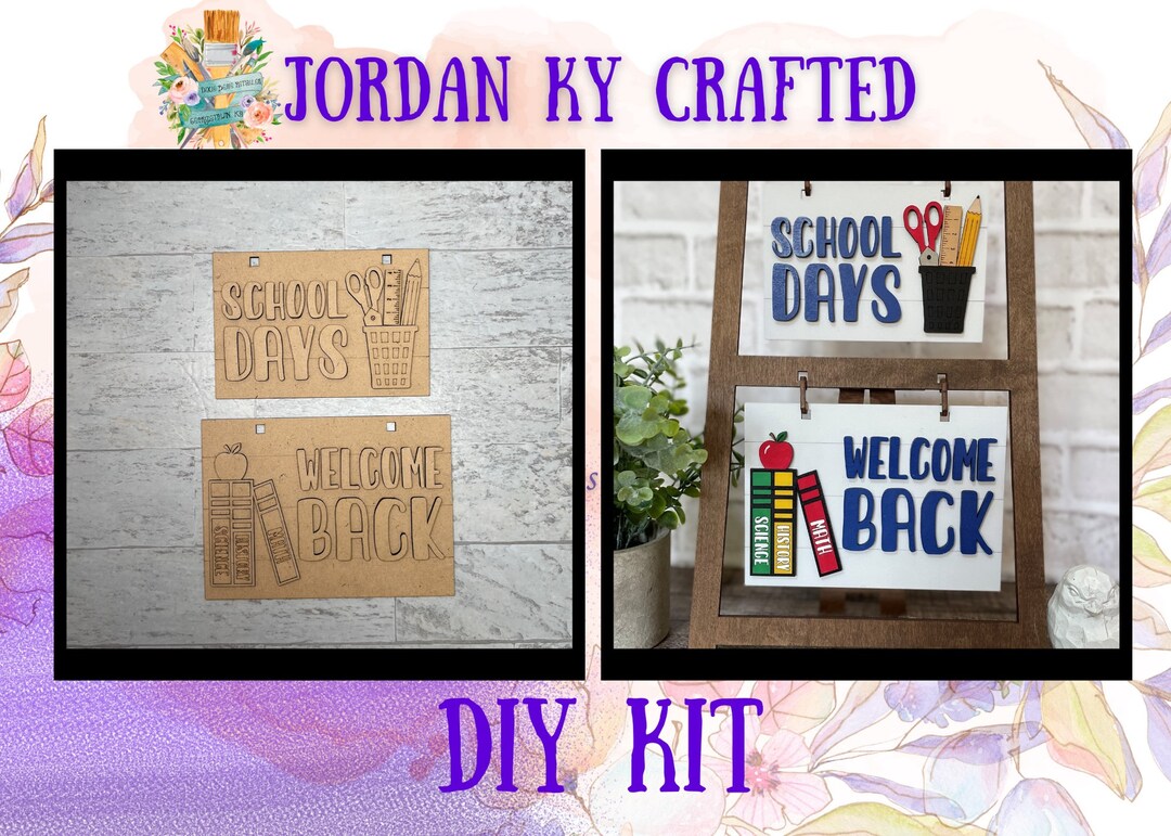 School Day Easel Sign, DIY Teacher Sign, Interchangeable Sign, DIY Sign ...