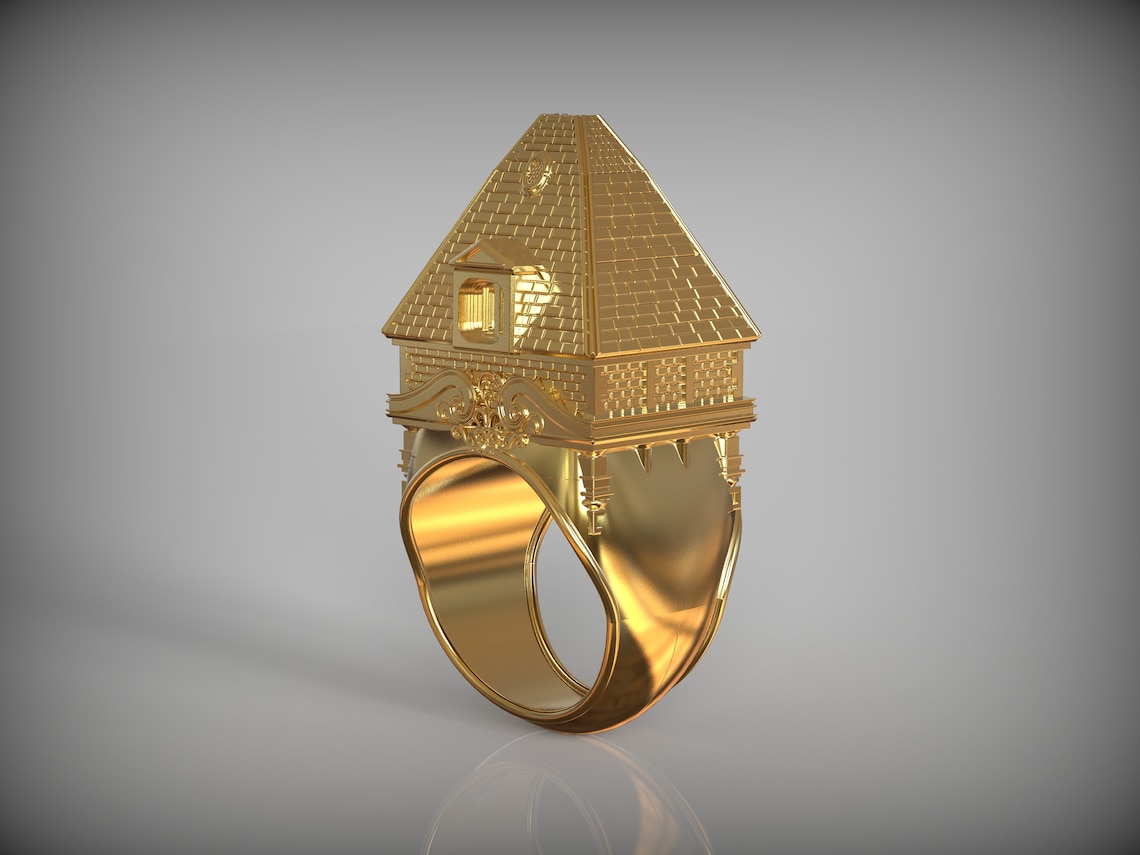 Traditional Jewish Wedding Ring Gold House Ring Jewish | Etsy