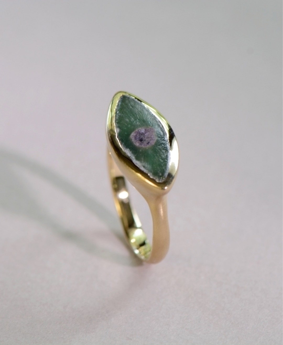Eye of Horus Ring, Green and Gold Ring, Ruby in Fuchsite Ring ...