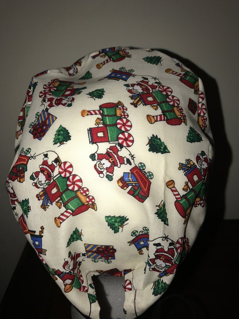 Men's Scrub Cap/hat Christmas Santa Claus / Train | Etsy