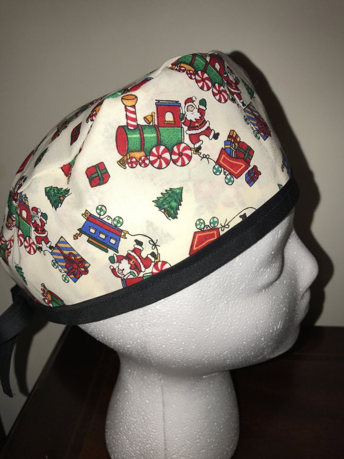 Men's Scrub Cap/Hat Christmas Santa Claus / train | Etsy