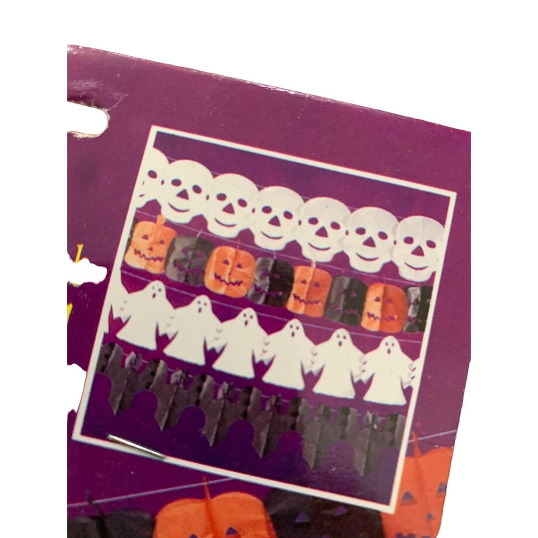 New Xtra Large 9 Foot Skeleton Honeycomb Garland Paper Halloween Decor ...