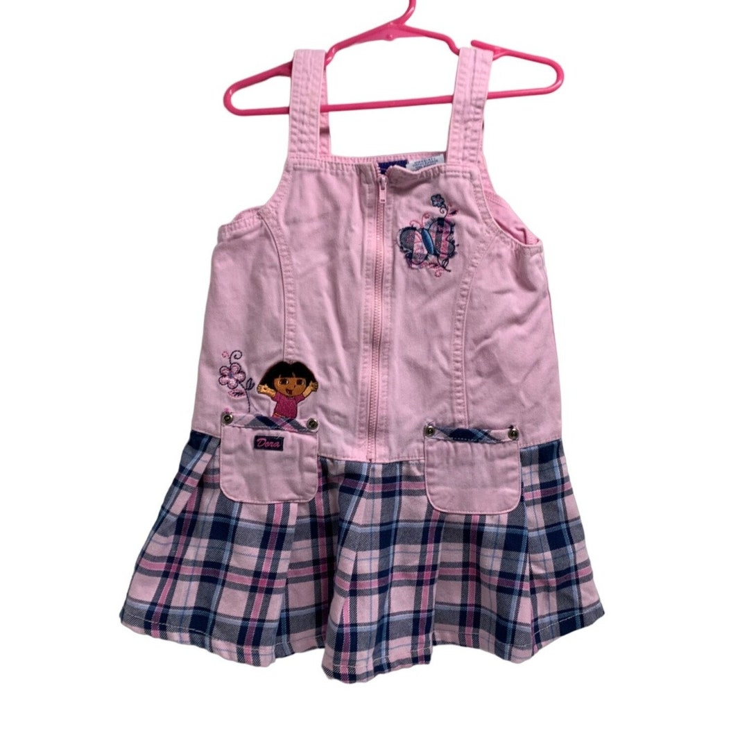 Nick Jr Girls Toddler Size 4T Pink Dora the Explorer Jumper Acadamia 1/ ...