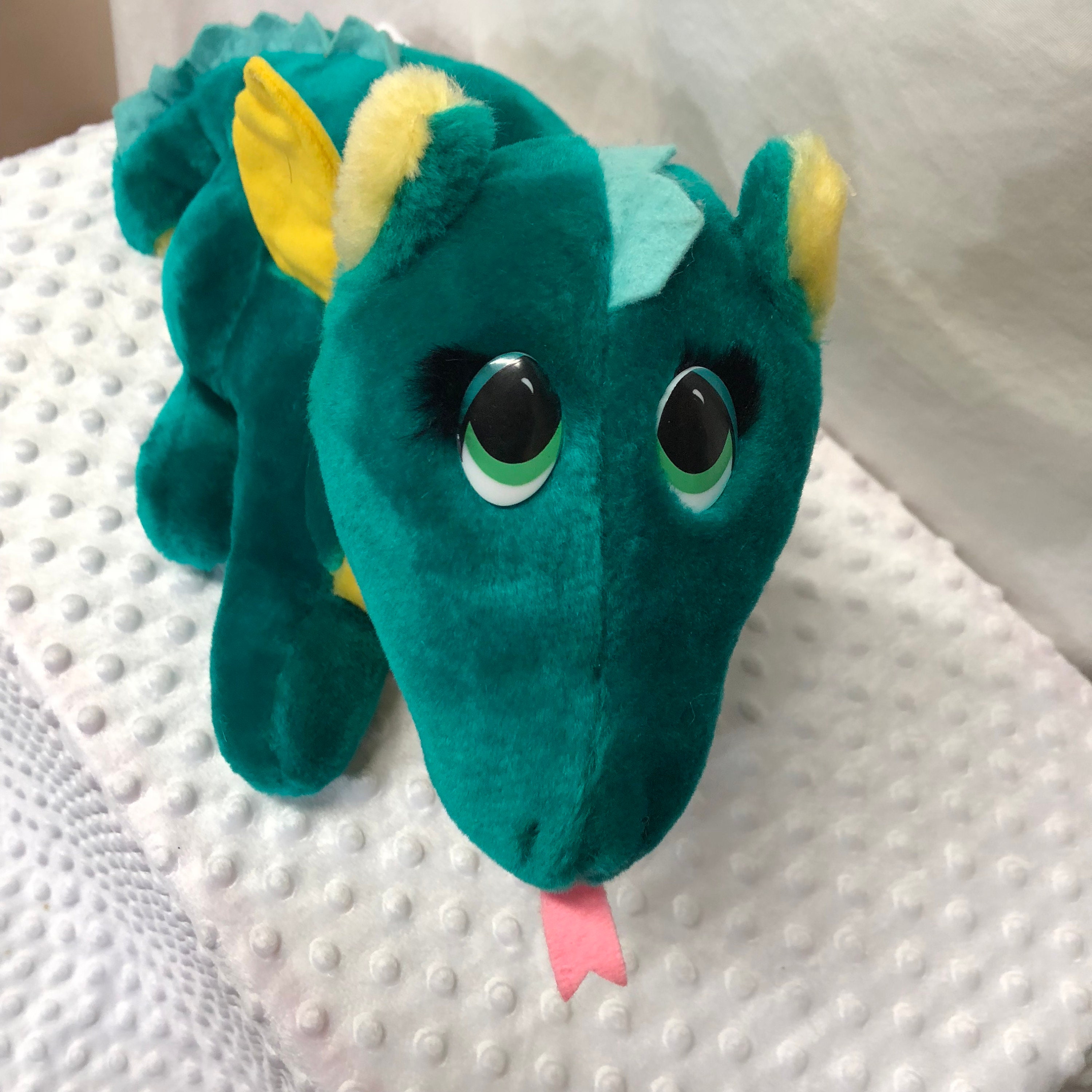 Fun Farm Dakin 1987 Vintage Green Plush Dragon 19" Length 10.50" Tall ...