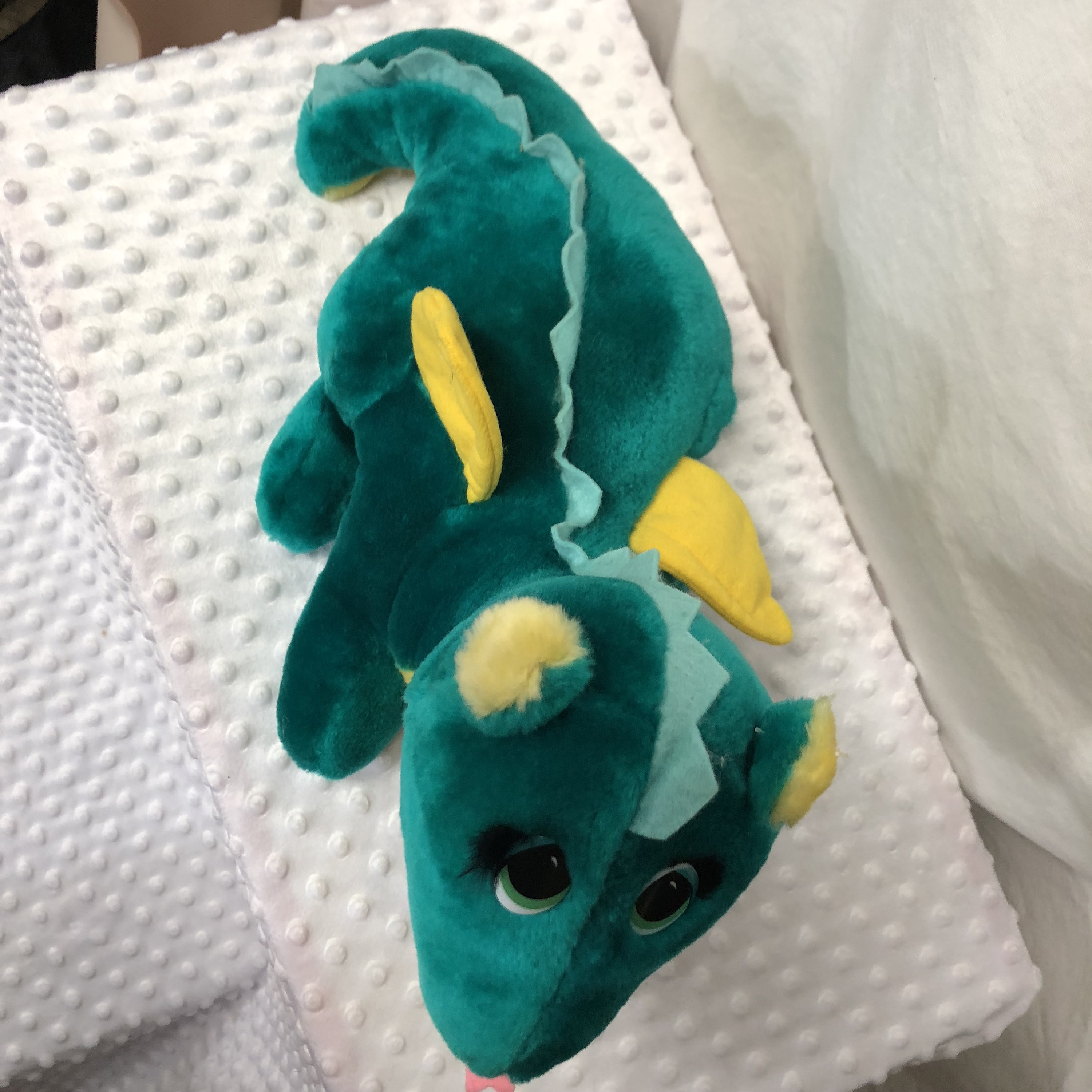 Fun Farm Dakin 1987 Vintage Green Plush Dragon 19" Length 10.50" Tall ...