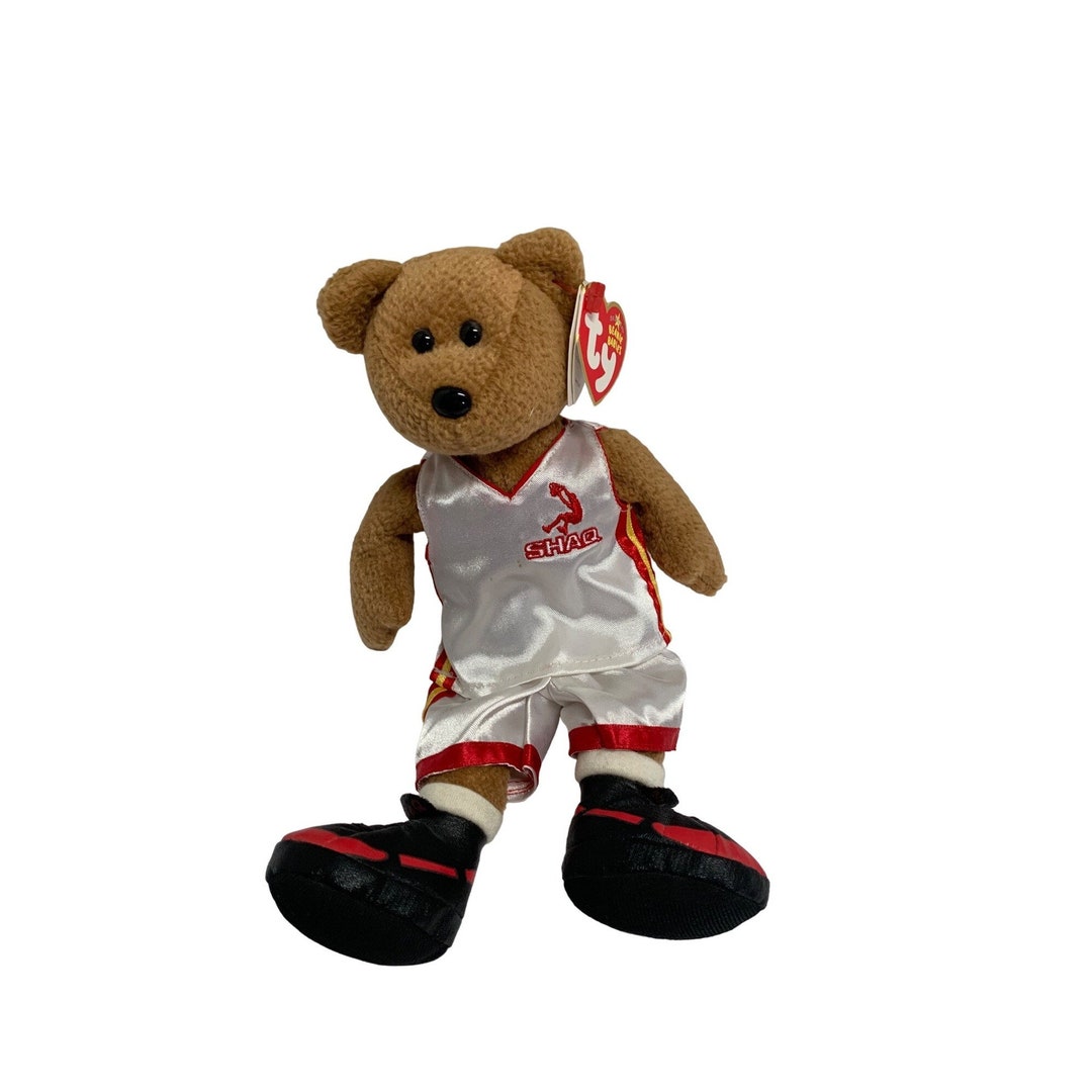 New Ty Beanie Babies Plush Shaqbear Shaq Bear Oneal 32 6 in Tall ...