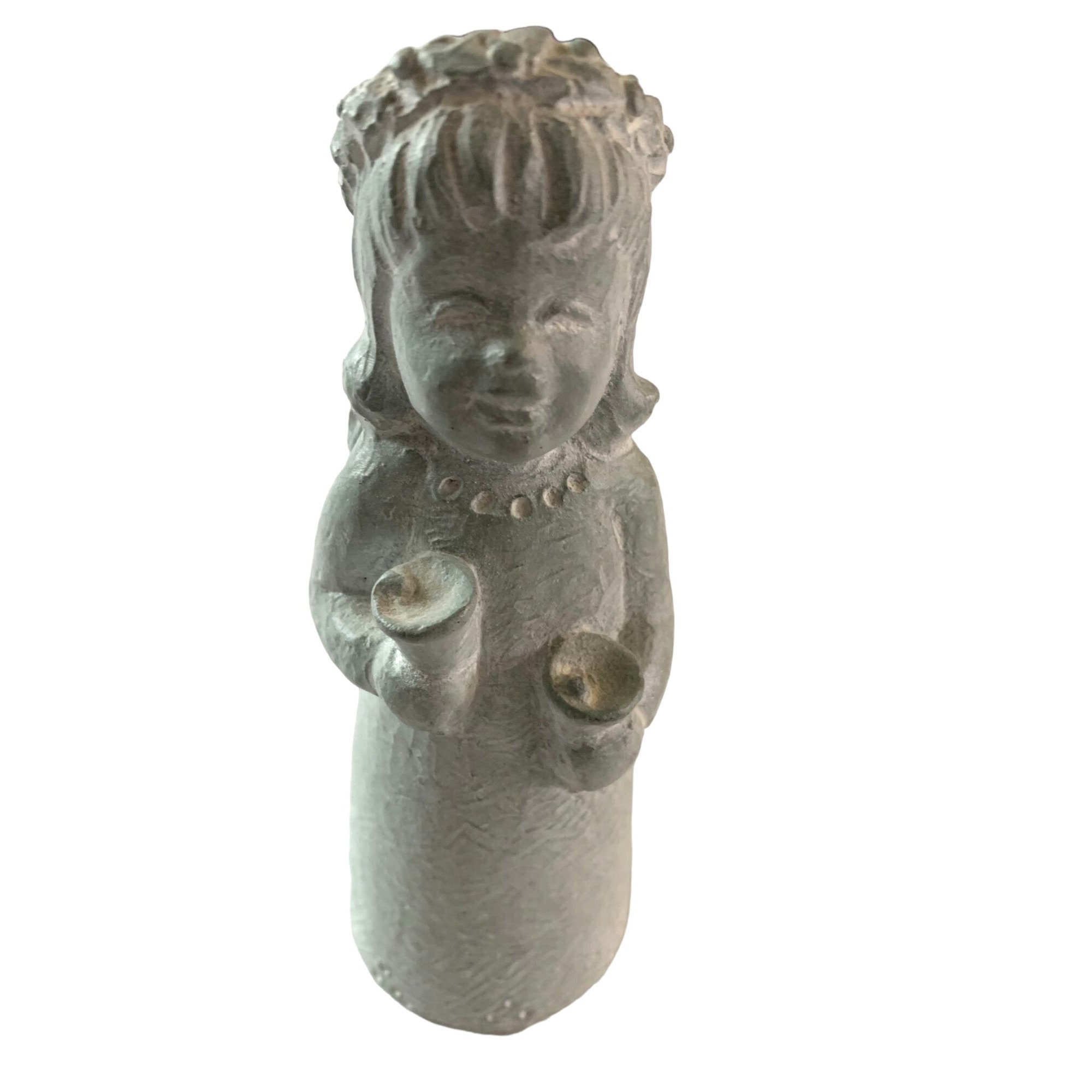 Isabel Bloom Concrete Sculpture Figure Statue Choir Angel Bells 5.75 in ...