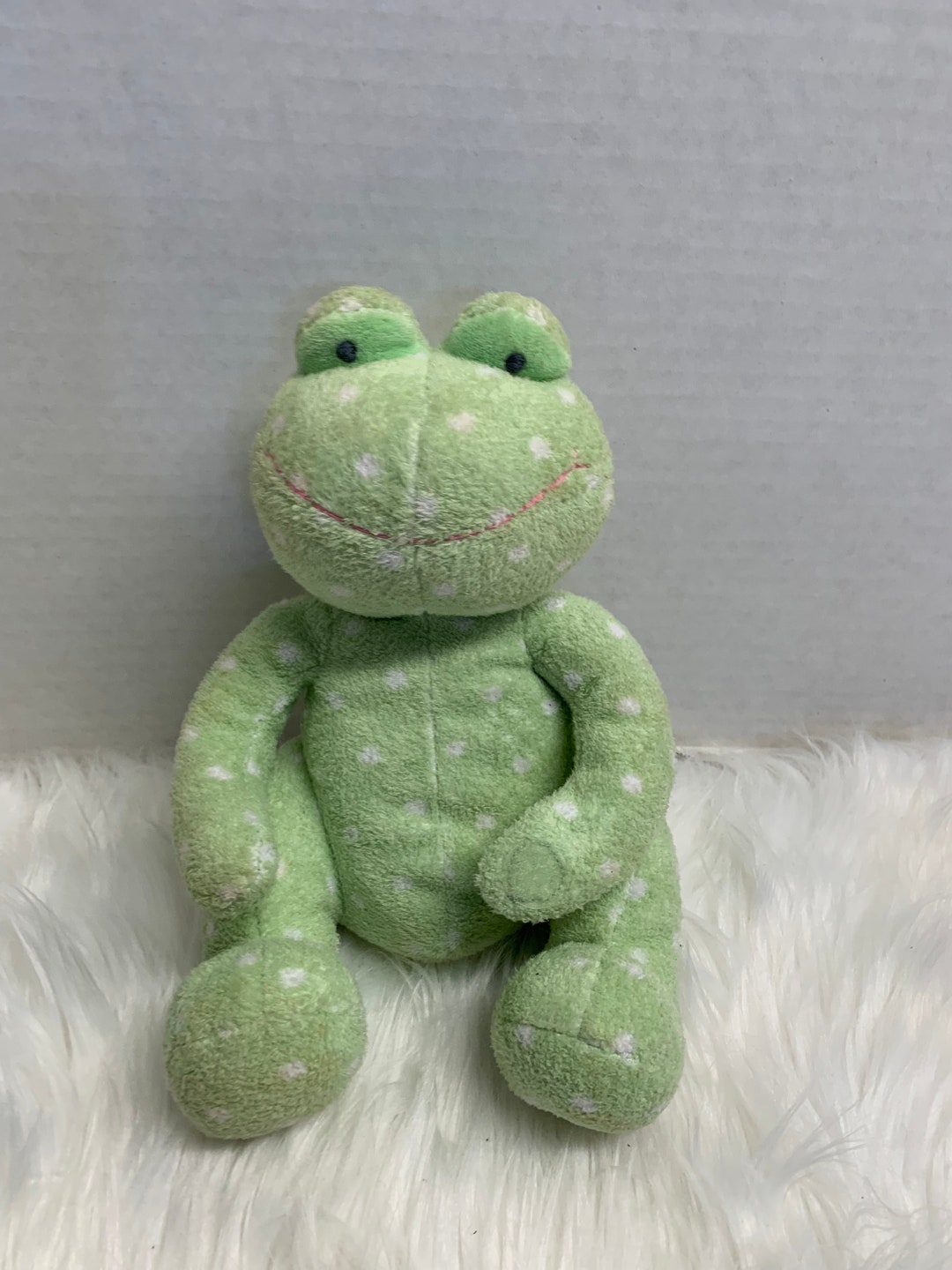 Russ Baby Frog Froggles Plush Stuffed Animal Toy Green White Polka Dot ...