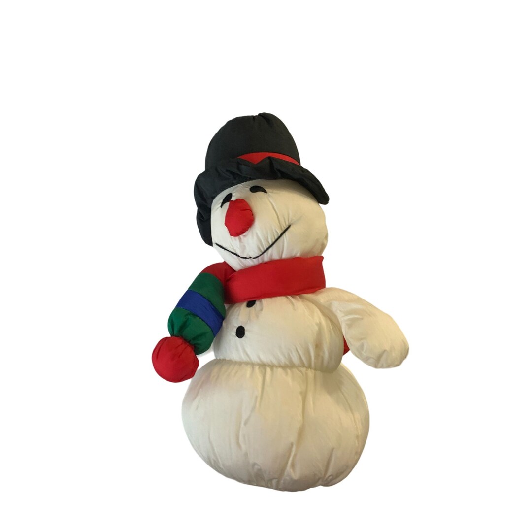 Commonwealth Snowman Plush Stuffed Animal Doll Toy White Nylon Vintage ...