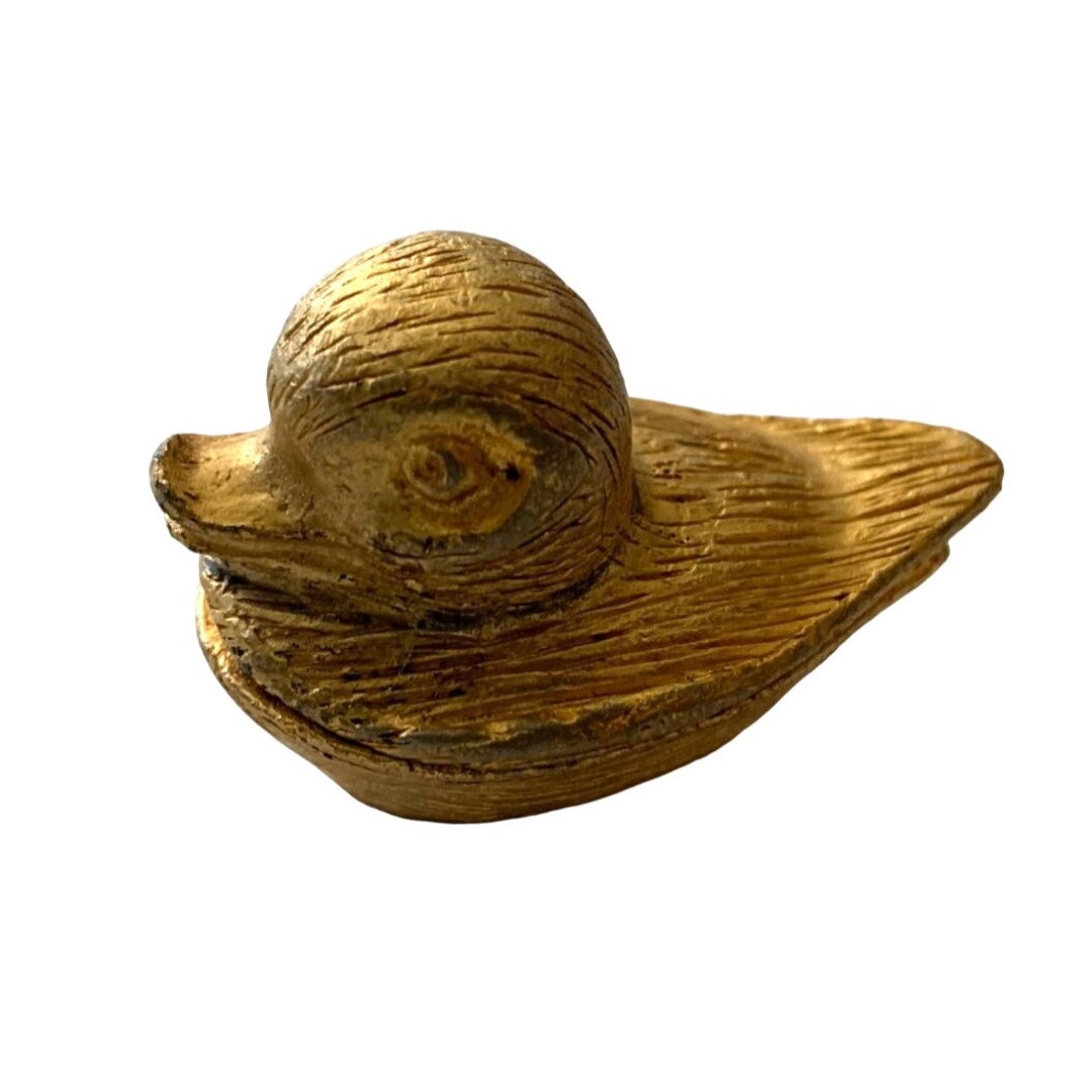 Miniature Brass Mallard Duck Trinket Box 2 in Length With Lid Gold Tone ...