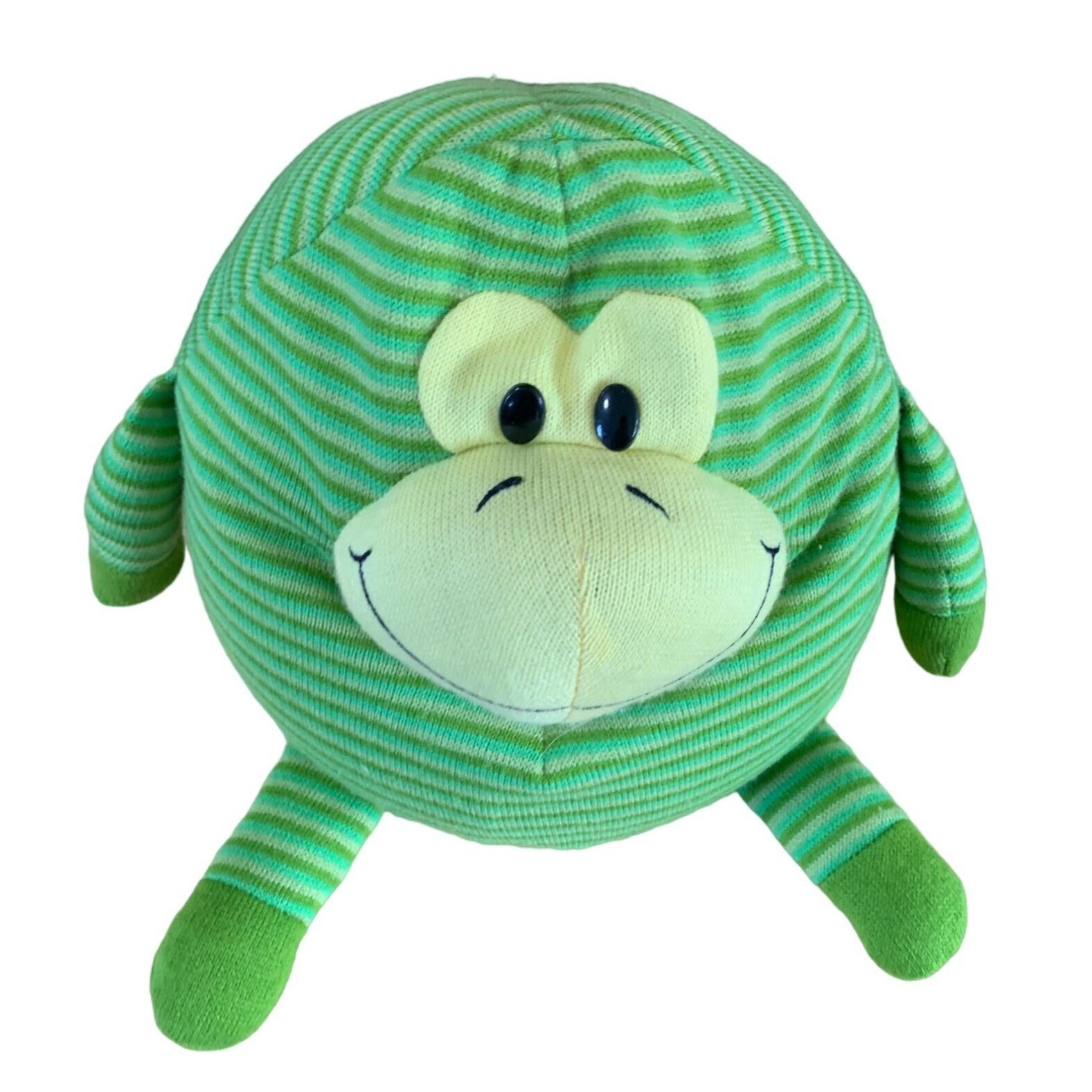 Mushables Pot Bellies Monkey Chimp Plush Green Yellow Knit Plush ...