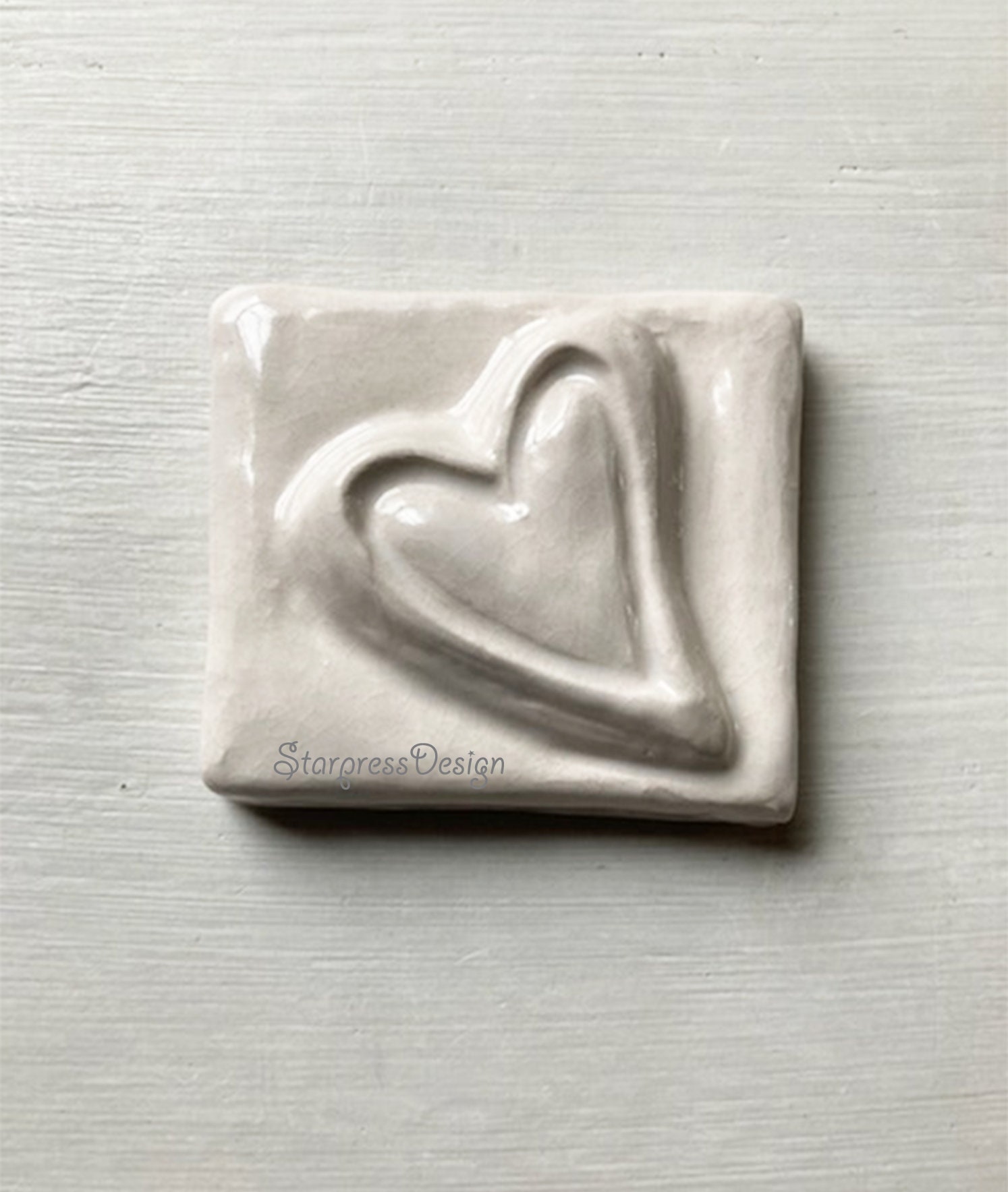 Heart Ceramic Tile, Heart Clay Tile, Made in Colorado, Heart Decor ...