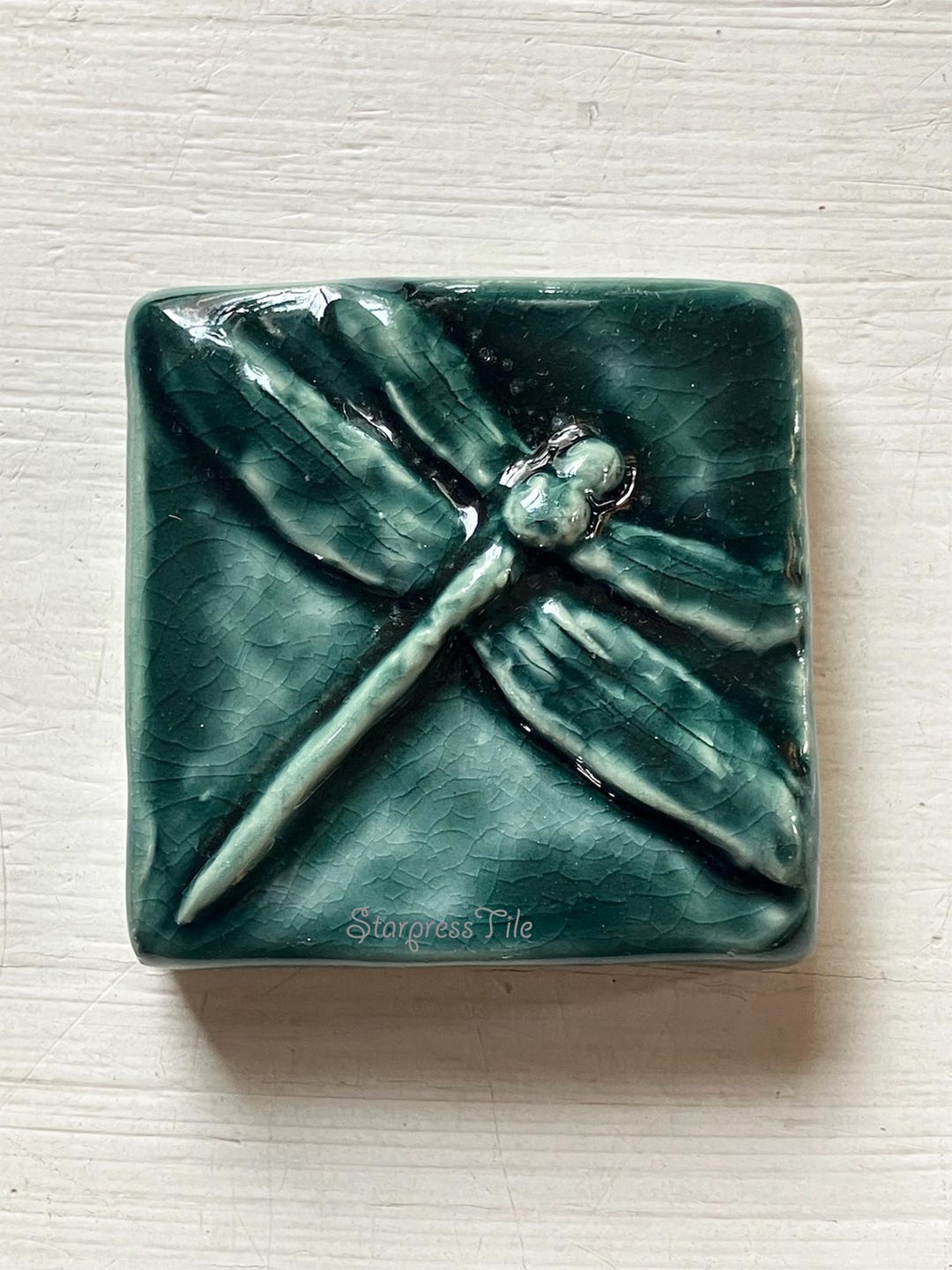 Dragonfly Art, Dragonfly Gift, Ceramic Art Tile, Porcelain Clay, Relief ...