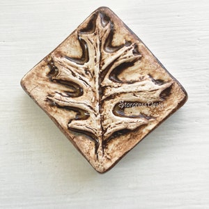 Oak Leaf Clay Tile,, Leaf Wall Art, Leaf Tiles, Oak Leaf Art, Handmade ...