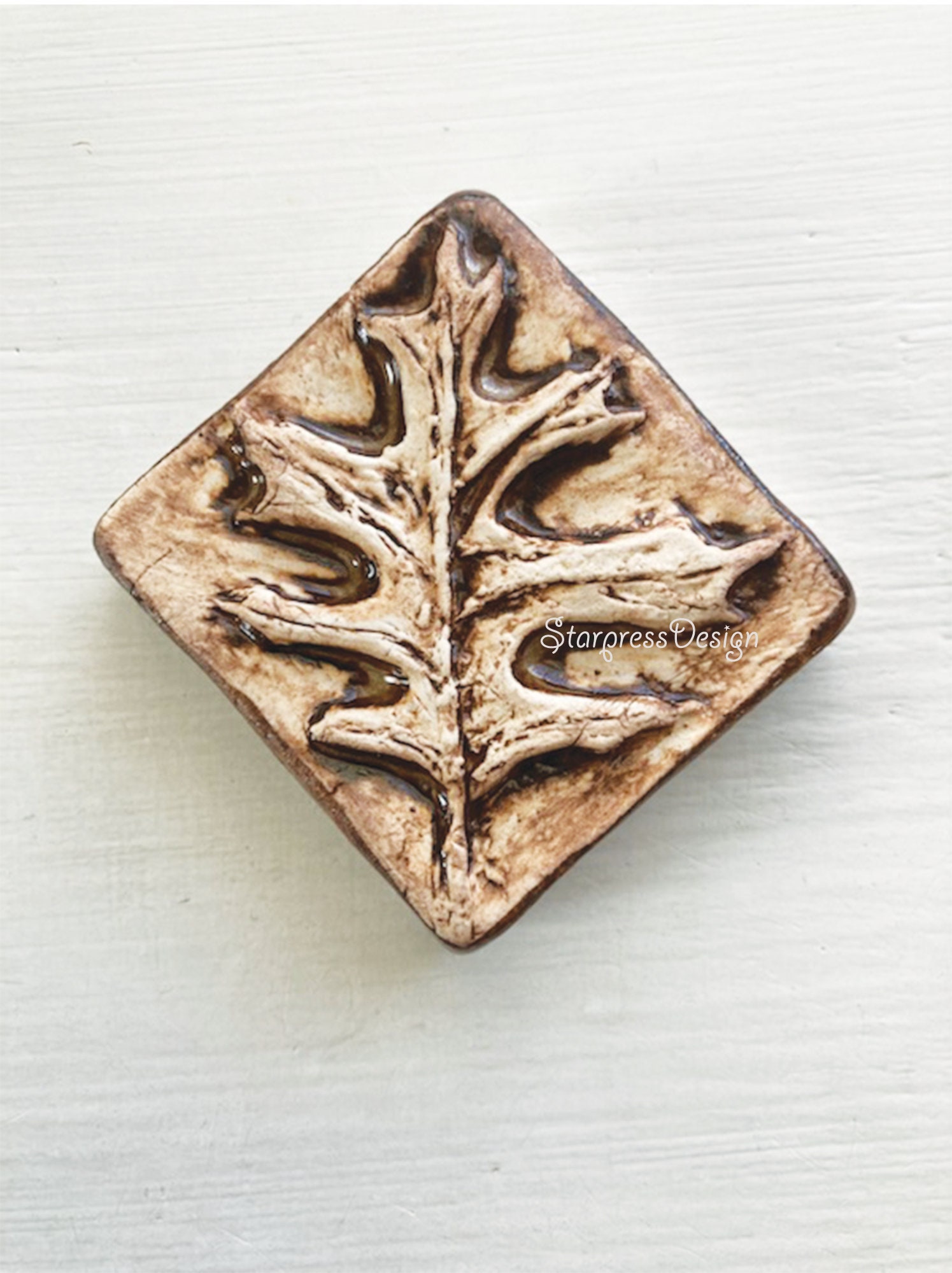 Oak Leaf Clay Tile,, Leaf Wall Art, Leaf Tiles, Oak Leaf Art, Handmade ...