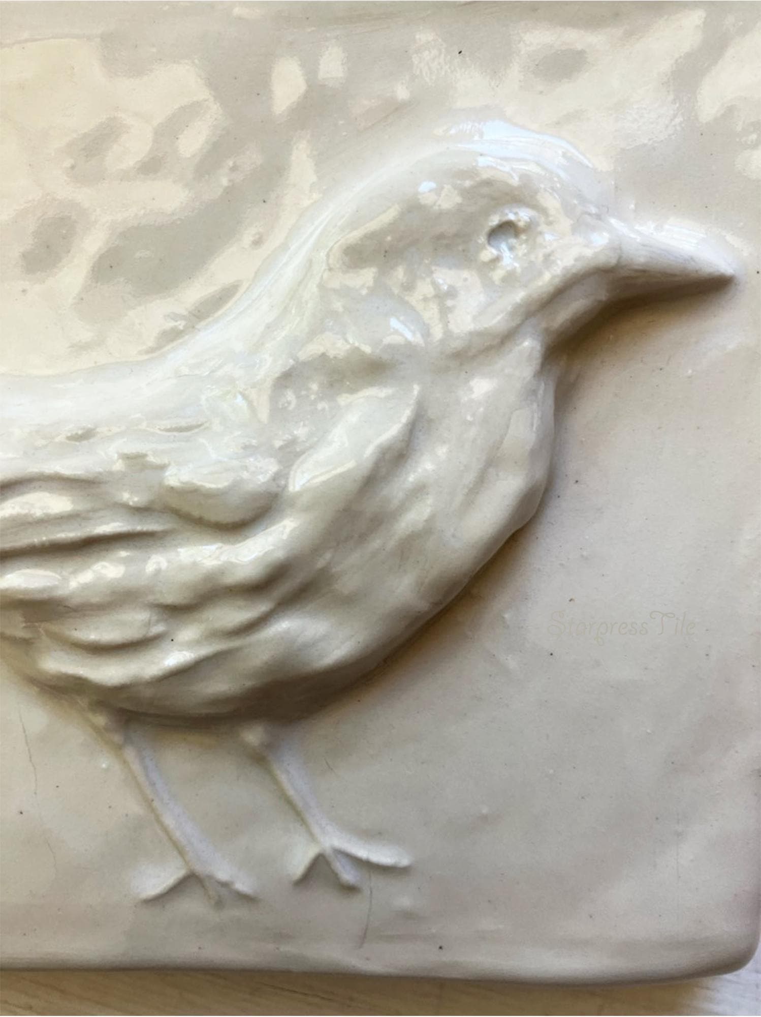 Sparrow Ceramic Tile, Bird Tile, Standing Bird Art, Painted Decorative ...