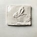 Rabbit Ceramic Tile, Handmade Rabbit Art, Carved Art Tile, Rabbit Wall ...
