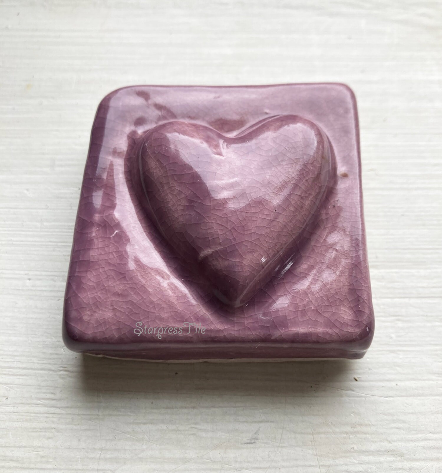 White Heart Tile, Small Heart Pottery, Heart for Wall, Heart Clay Art ...