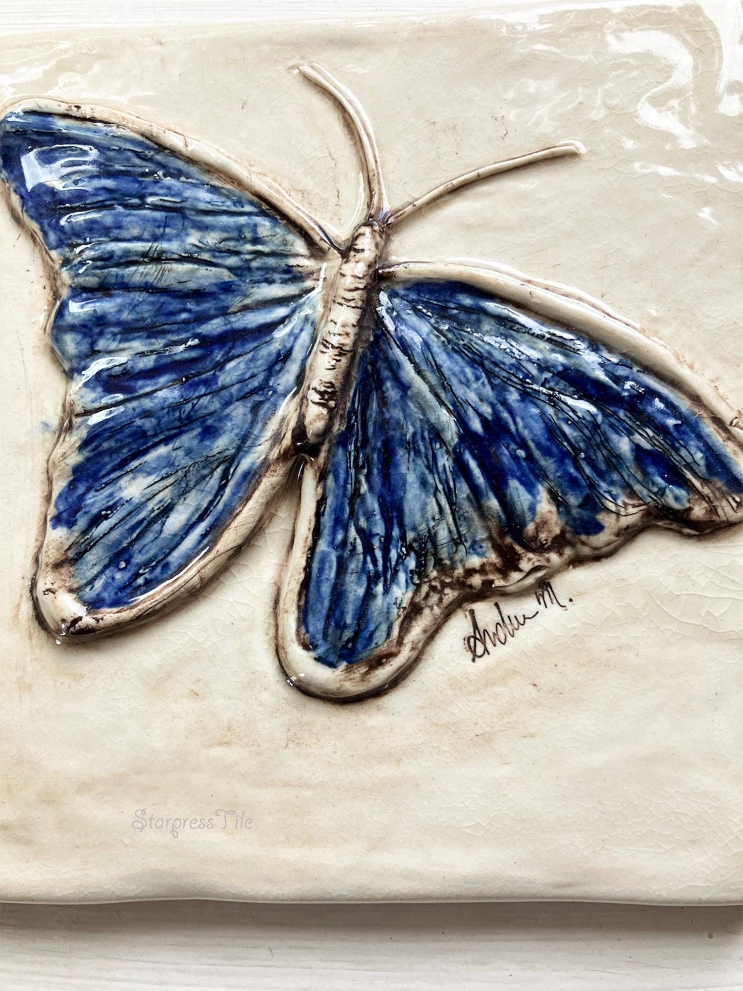 Butterfly Ceramic Tile, Ceramic Butterfly, Relief Ceramic Tile ...